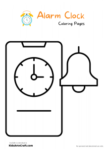 Alarm Clock Coloring Pages For Kids – Free Printables - Kids Art & Craft