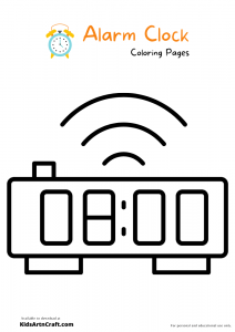 Alarm Clock Coloring Pages For Kids – Free Printables - Kids Art & Craft