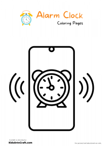 Alarm Clock Coloring Pages For Kids – Free Printables - Kids Art & Craft