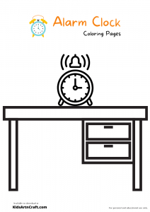 Alarm Clock Coloring Pages For Kids – Free Printables - Kids Art & Craft