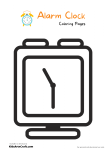 Alarm Clock Coloring Pages For Kids – Free Printables - Kids Art & Craft