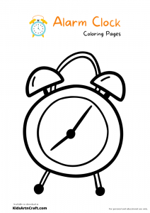 Alarm Clock Coloring Pages For Kids – Free Printables - Kids Art & Craft