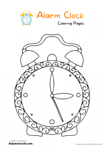 Alarm Clock Coloring Pages For Kids – Free Printables - Kids Art & Craft