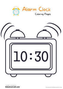 Alarm Clock Coloring Pages For Kids – Free Printables - Kids Art & Craft