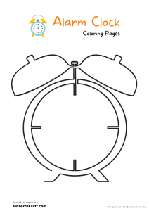 Alarm Clock Coloring Pages For Kids – Free Printables - Kids Art & Craft