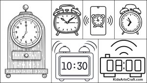 Clock Coloring Pages For Kids – Free Printables - Kids Art & Craft