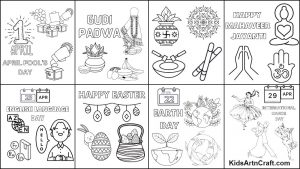 April Coloring Pages For Kids – Free Printables - Kids Art & Craft
