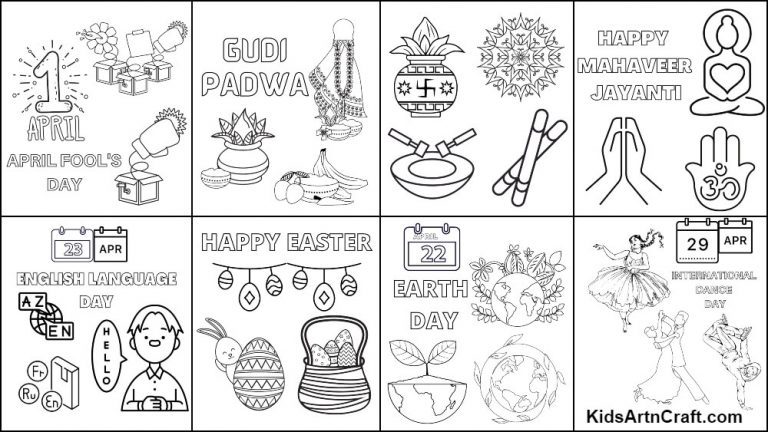 April Coloring Pages For Kids – Free Printables - Kids Art & Craft