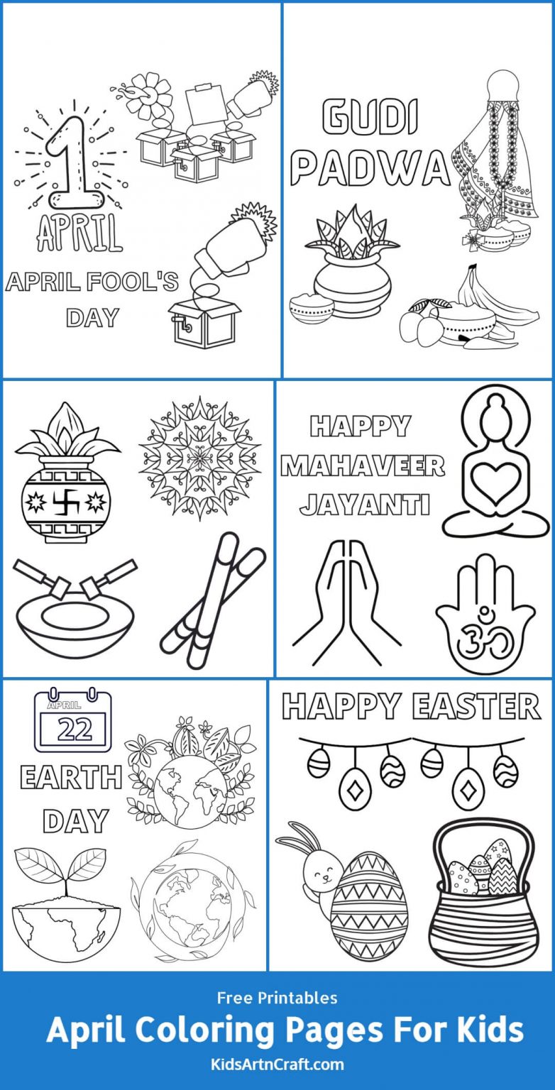 April Coloring Pages For Kids – Free Printables - Kids Art & Craft