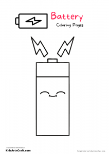 Battery Coloring Pages For Kids - Free Printable - Kids Art & Craft