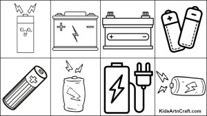 Battery Coloring Pages For Kids – Free Printable - Kids Art & Craft