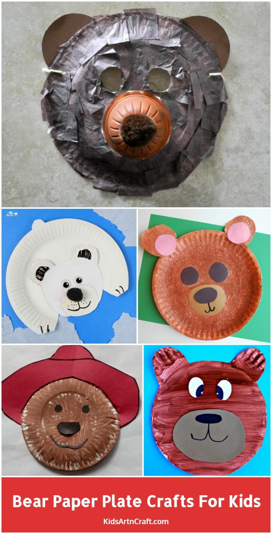 Bear Paper Plate Crafts for Kids - Kids Art & Craft