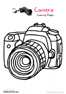 Camera Coloring Pages For Kids - Free Printable - Kids Art & Craft