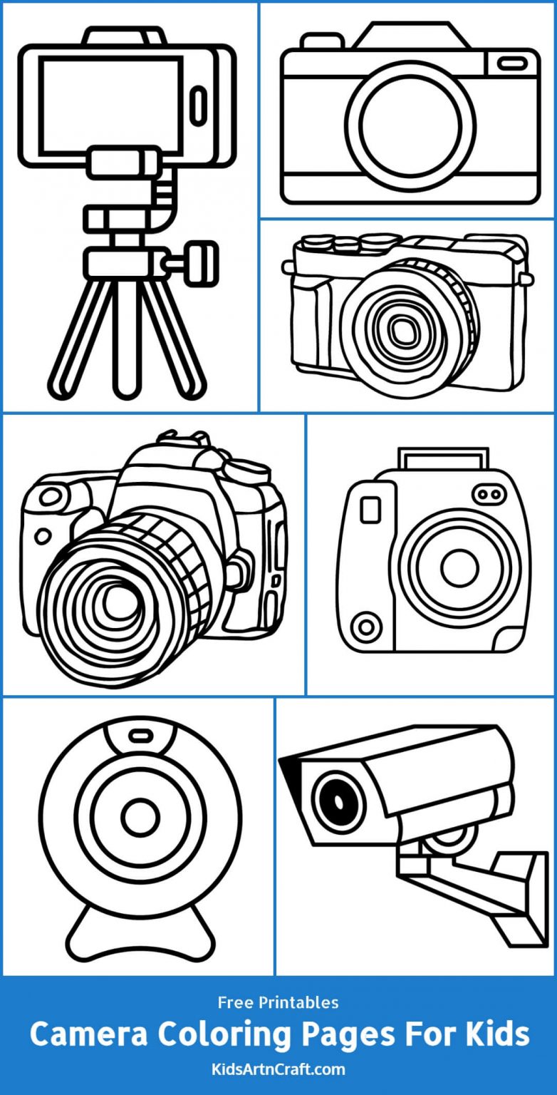 Camera Coloring Pages For Kids - Free Printable - Kids Art & Craft