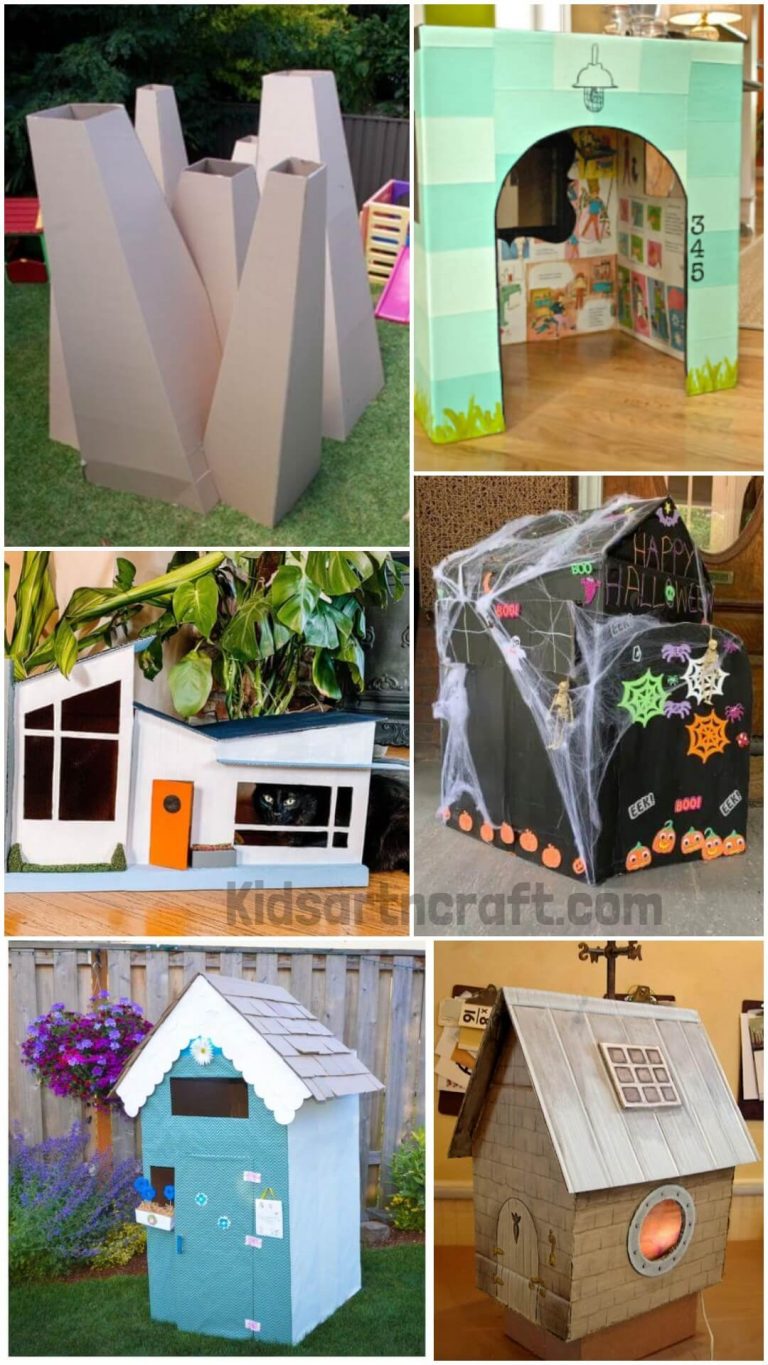 Cardboard House Craft Ideas for Kids - Kids Art & Craft