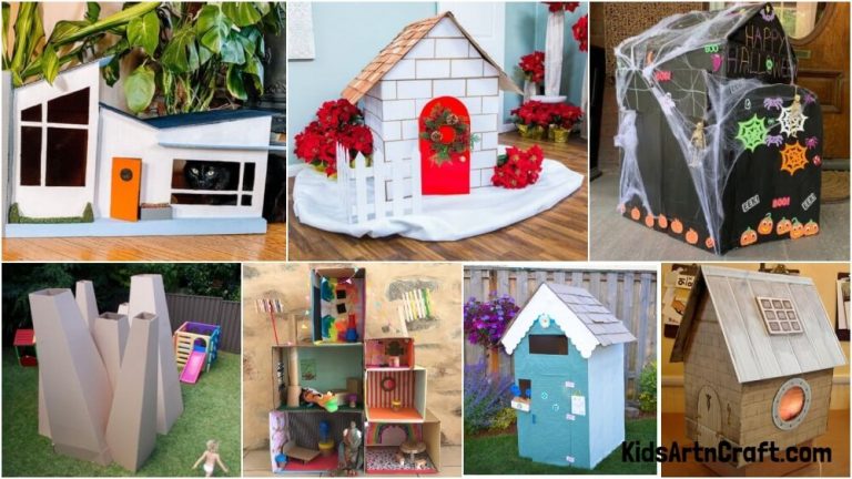 Cardboard House Craft Ideas for Kids - Kids Art & Craft