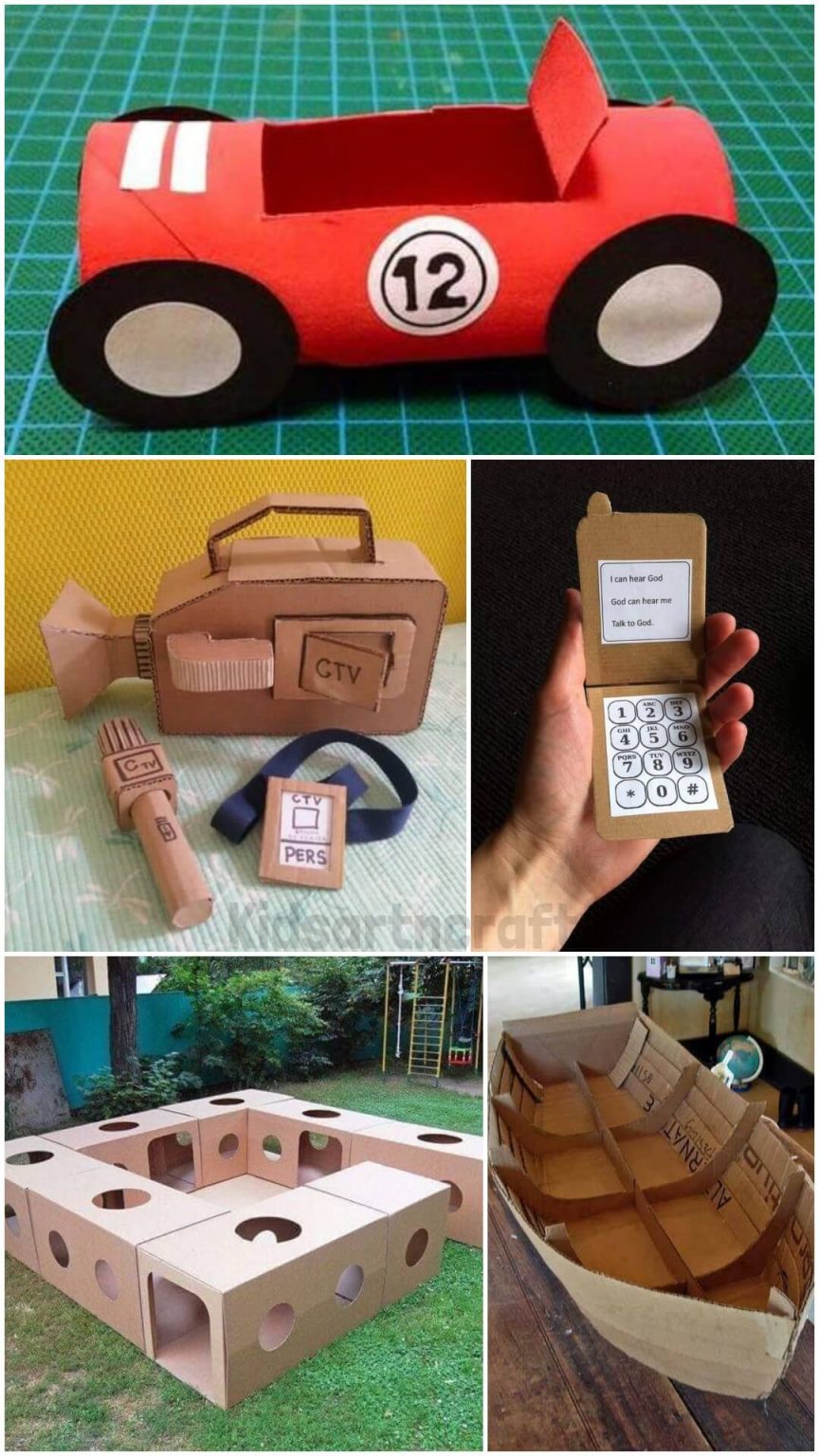 Cardboard Toy Craft Ideas for Kids - Kids Art & Craft