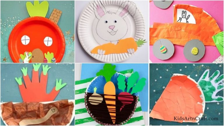 Carrot Paper Plate Crafts for Kids - Kids Art & Craft