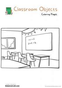 Classroom Objects Coloring Pages For Kids – Free Printables - Kids Art ...