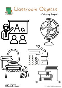 Classroom Objects Coloring Pages For Kids – Free Printables - Kids Art ...