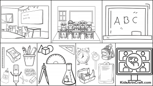 Classroom Objects Coloring Pages For Kids – Free Printables - Kids Art ...