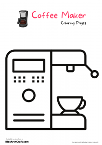 Coffee Maker Coloring Pages For Kids-Free Printable - Kids Art & Craft