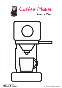 Coffee Maker Coloring Pages For Kids-Free Printable - Kids Art & Craft