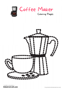 Coffee Maker Coloring Pages For Kids-Free Printable - Kids Art & Craft