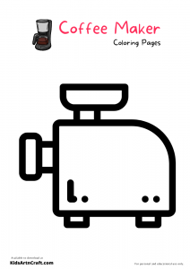 Coffee Maker Coloring Pages For Kids-Free Printable - Kids Art & Craft