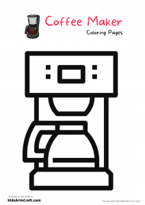 Coffee Maker Coloring Pages For Kids-Free Printable - Kids Art & Craft