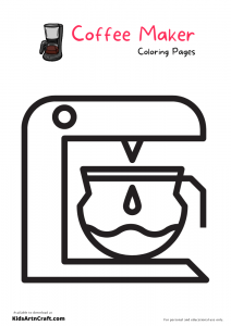 Coffee Maker Coloring Pages For Kids-Free Printable - Kids Art & Craft