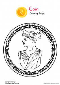 Coin Coloring Pages For Kids - Free Printable - Kids Art & Craft