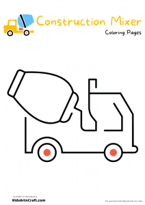 Construction Mixer Coloring Pages For Kids – Free Printables - Kids Art ...