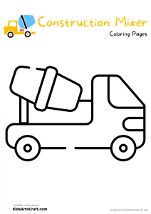 Construction Mixer Coloring Pages For Kids – Free Printables - Kids Art ...