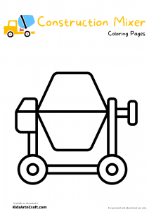 Construction Mixer Coloring Pages For Kids – Free Printables - Kids Art ...