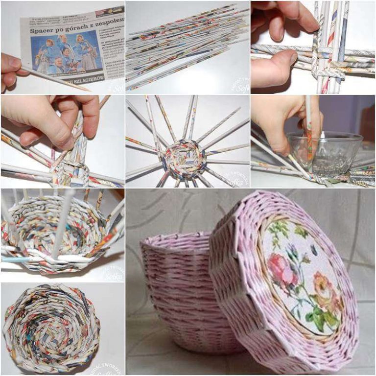 Newspaper Crafts - Step by Step Image Tutorials - Kids Art & Craft