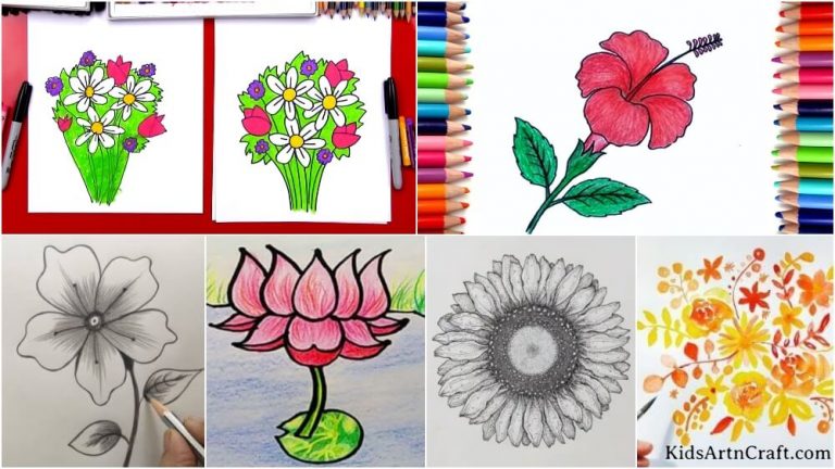 Easy Flower Drawing & Painting Ideas for Kids - Kids Art & Craft