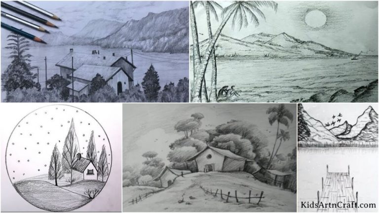 Easy Landscape Drawings & Sketching Ideas for Kids - Kids Art & Craft
