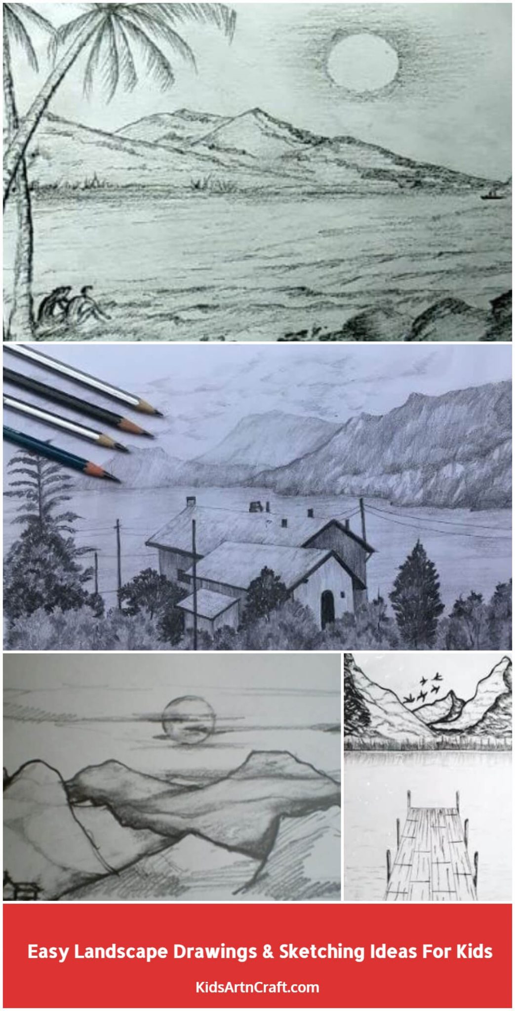 Easy Landscape Drawings & Sketching Ideas for Kids - Kids Art & Craft
