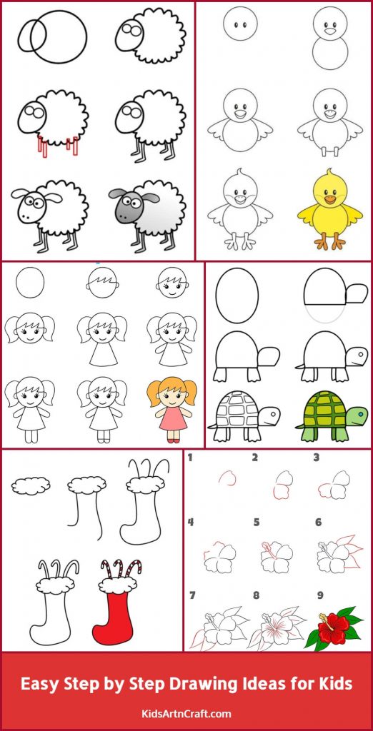 Easy Step by Step Drawing Ideas for Kids - Kids Art & Craft