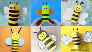 Easy Toilet Paper Roll Bee Crafts for Kids - Kids Art & Craft
