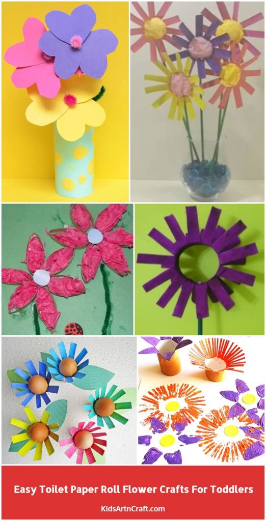 Easy Toilet Paper Roll Flower Crafts for Toddlers - Kids Art & Craft