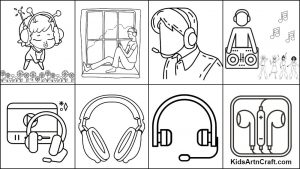 Headphone Coloring Pages For Kids-Free Printable - Kids Art & Craft