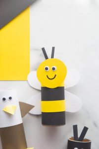 Easy Toilet Paper Roll Bee Crafts for Kids - Kids Art & Craft