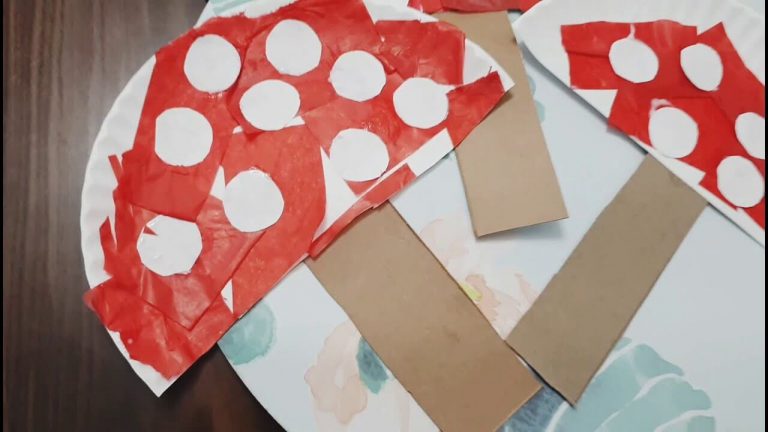 Mushroom Paper Plate Crafts for Kids - Kids Art & Craft
