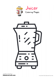 Juicer Coloring Pages For Kids-Free Printable - Kids Art & Craft