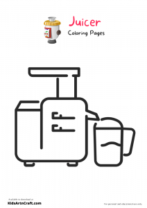 Juicer Coloring Pages For Kids-Free Printable - Kids Art & Craft