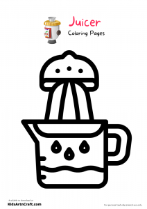 Juicer Coloring Pages For Kids-Free Printable - Kids Art & Craft