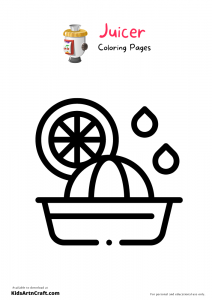 Juicer Coloring Pages For Kids-Free Printable - Kids Art & Craft