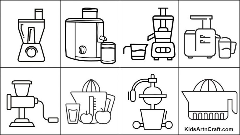 Juicer Coloring Pages For Kids-Free Printable - Kids Art & Craft